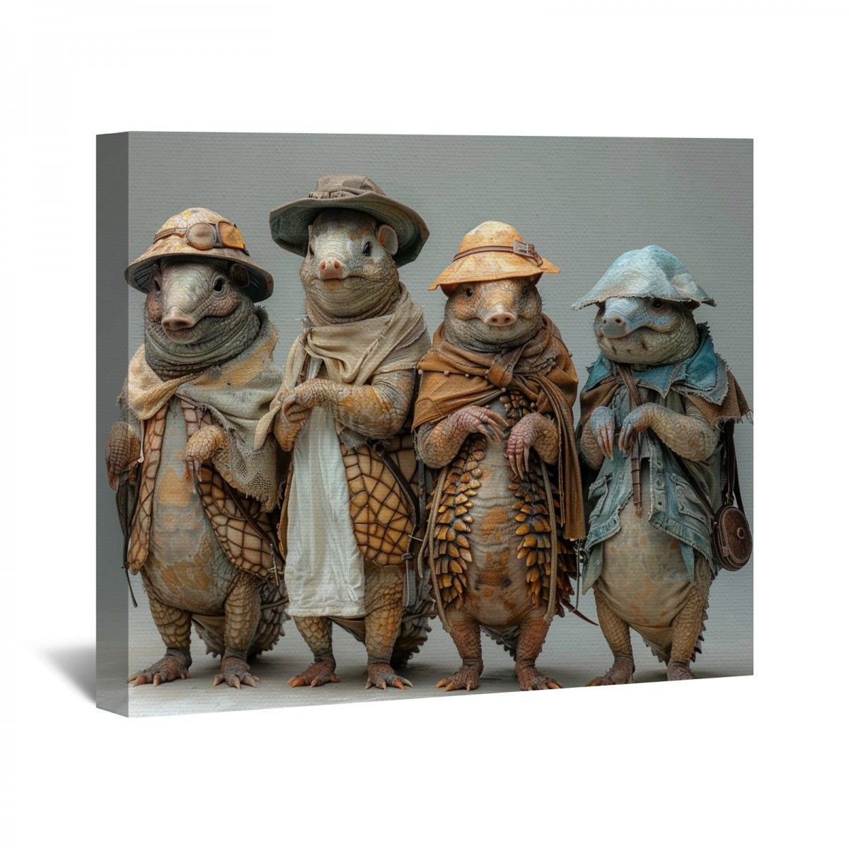 Red Barrel Studio® Armored Armadillos Framed On Canvas Print | Wayfair
